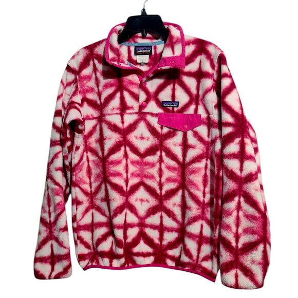 Patagonia | Tops | Patagonia Lightweight Synchilla Pink Diamond Tie Dye ...